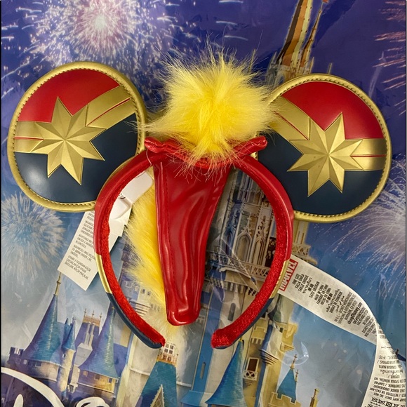 Disney | Accessories | Disney Parks Captain Marvel Ears Mohawk Higher ...